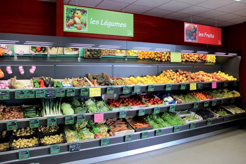 Rayon fruits et légumes de votre supermarché