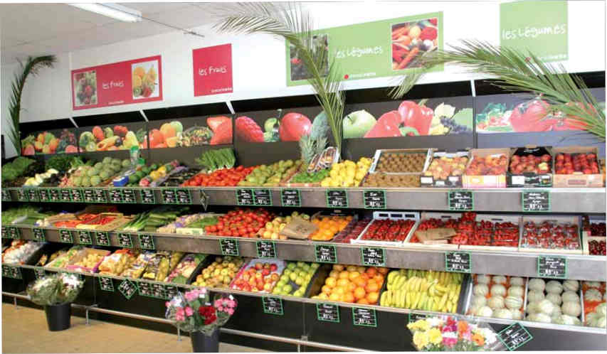 Rayon fruits et légumes de votre supermarché
